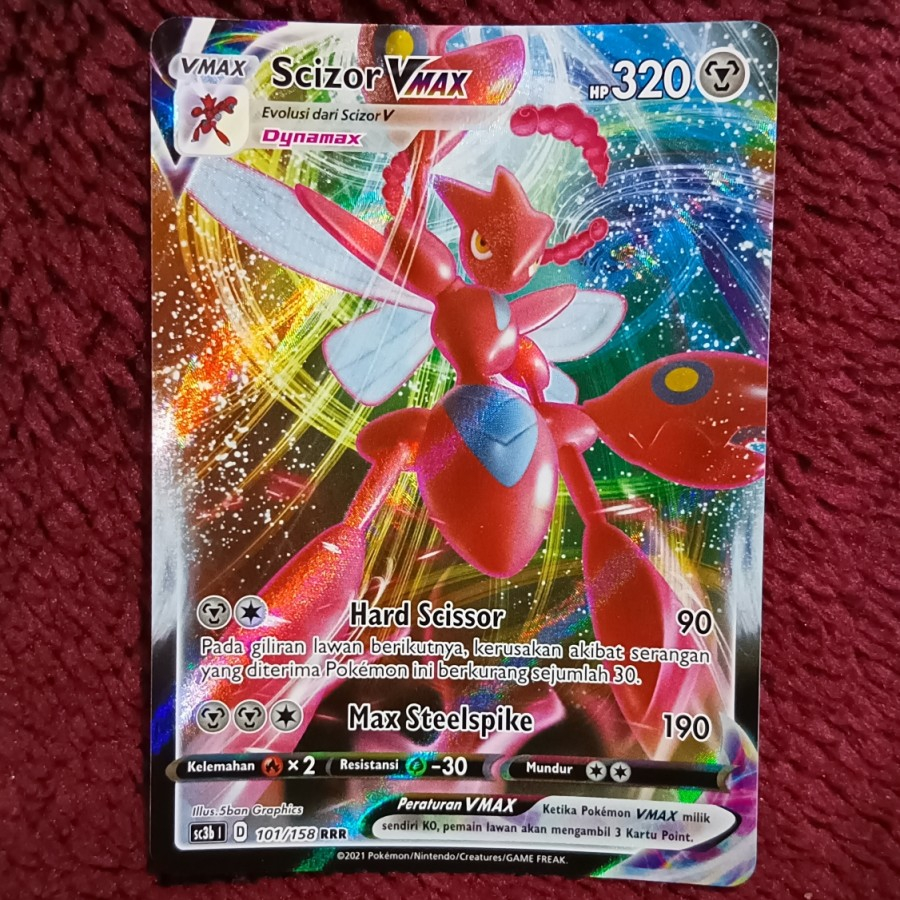 Jual Scizor VMAX v max RRR sc3b - Pokemon TCG Indonesia foil holo | Shopee Indonesia