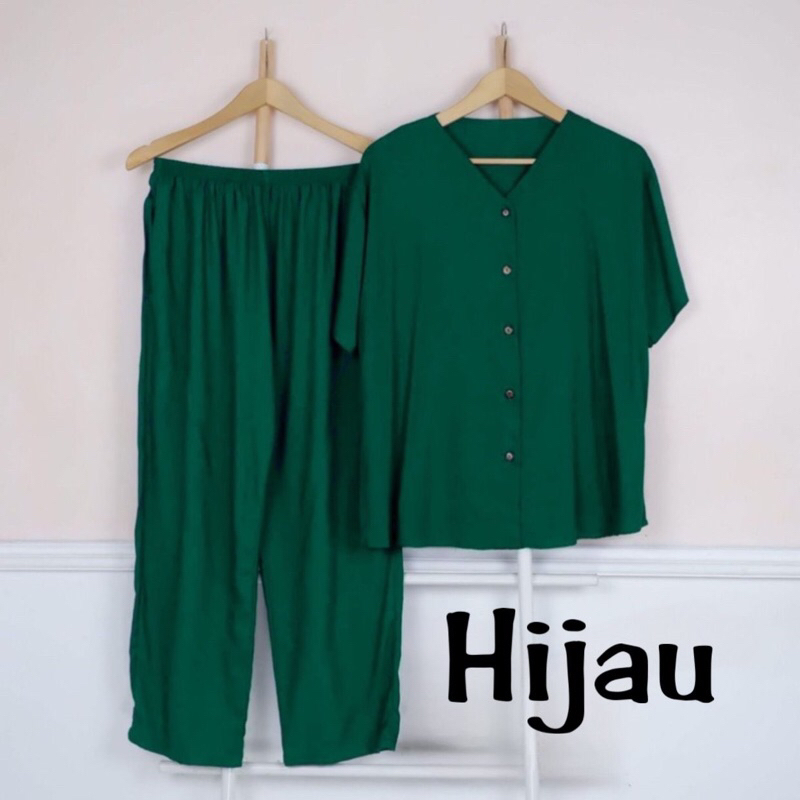 Jual cozy v piyama one set polos katun silk premium 2L 3L 4L lengan ...