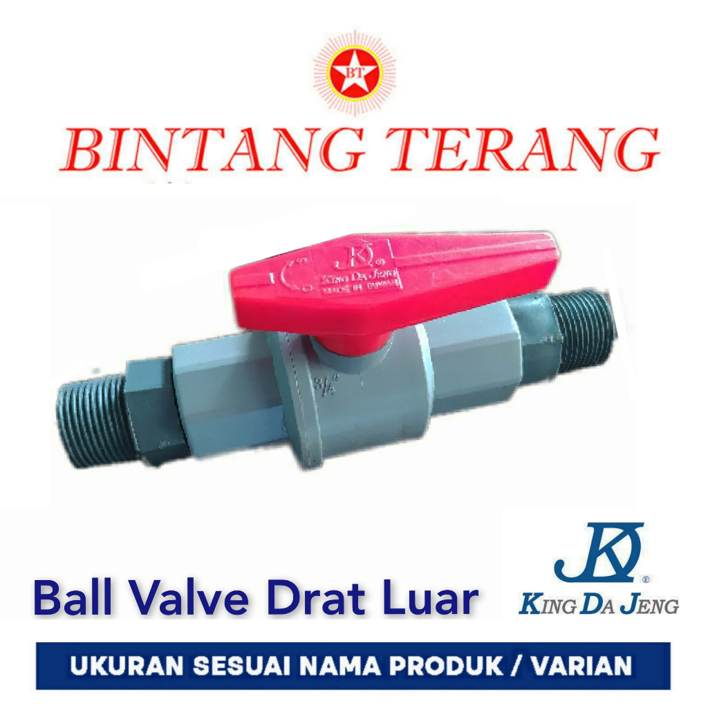 Jual KDJ Ball valve drat luar 1/2" / Ballvalve PVC drat 1/2" / Stop Kran drat luar / Stop keran ...