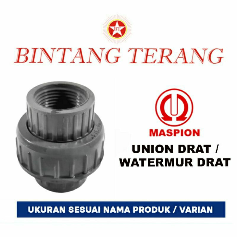 Jual Watermur drat dalam 1/2" inch Maspion / Water mur PVC 1/2" drat ...