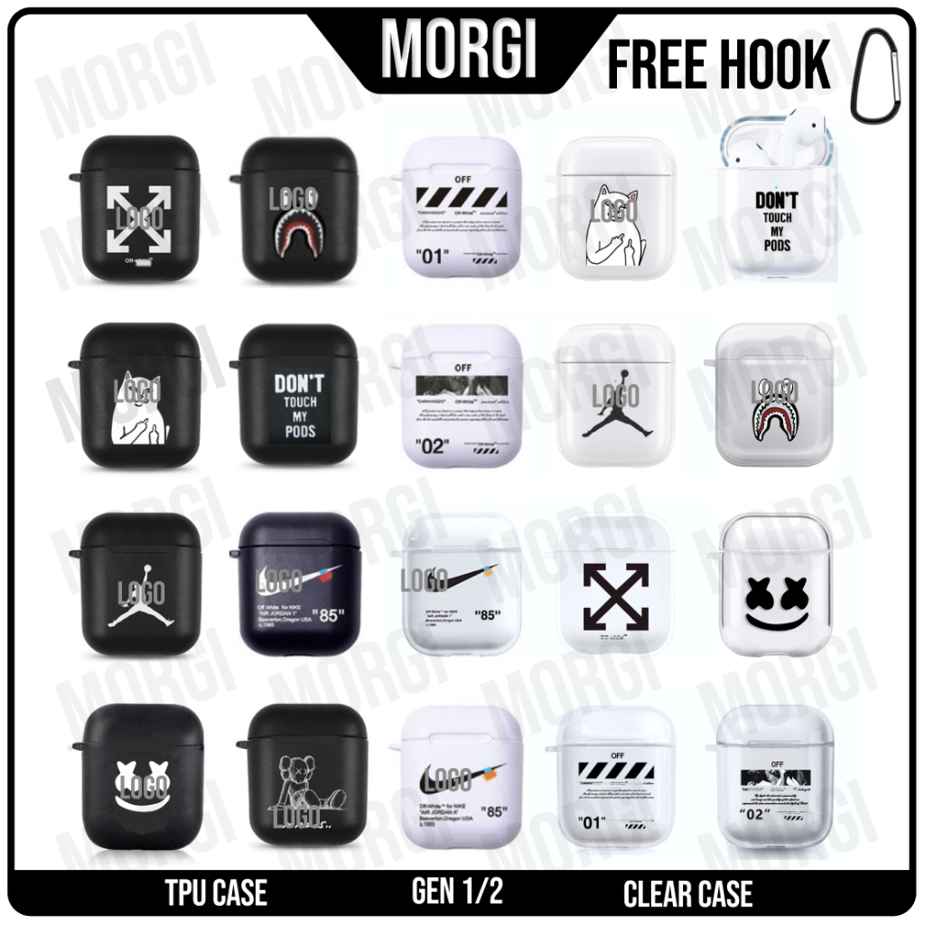 Jual Case Airpods Clear Gen 2 TPU Softcase Hypebeast Black Hitam Polos ...