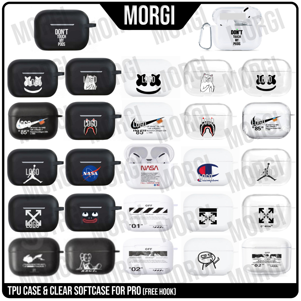 Jual Case Airpods Pro Soft Clear Hypebeast Black Hitam Polos Silikon ...