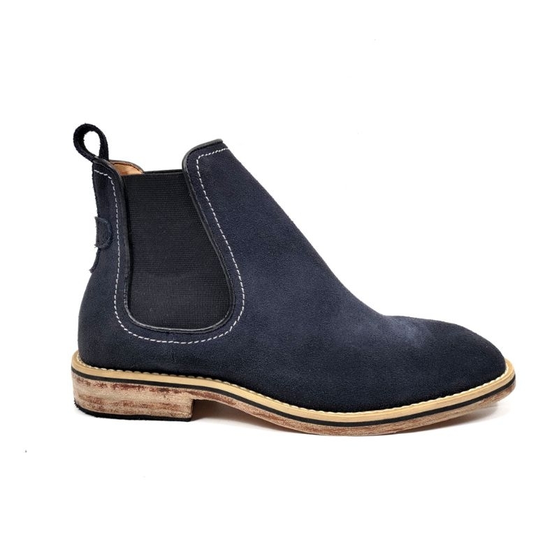Jual M&T sepatu Chelsea Boots Pria Blue Leather | Shopee Indonesia