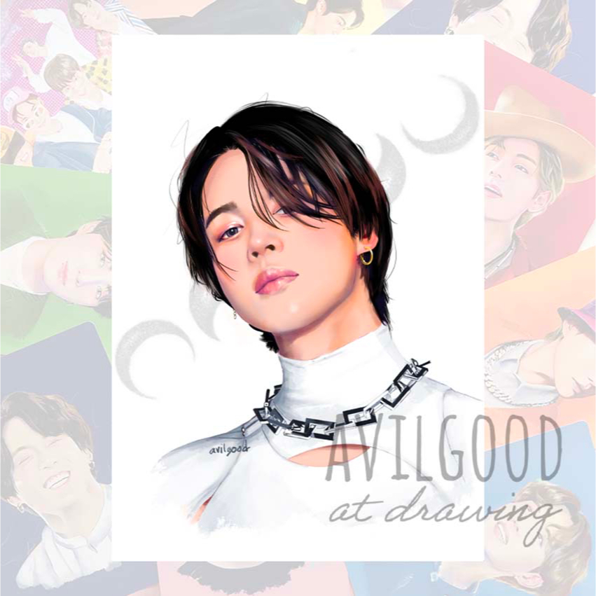 Jual Art Prints - BTS Jimin FACE by Avilgood at Drawing - Size A5 & A4 ...