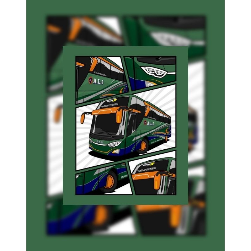 Jual [10k 15 stiker HD] Sticker bus ALS lintas Sumatra stiker busmania ...