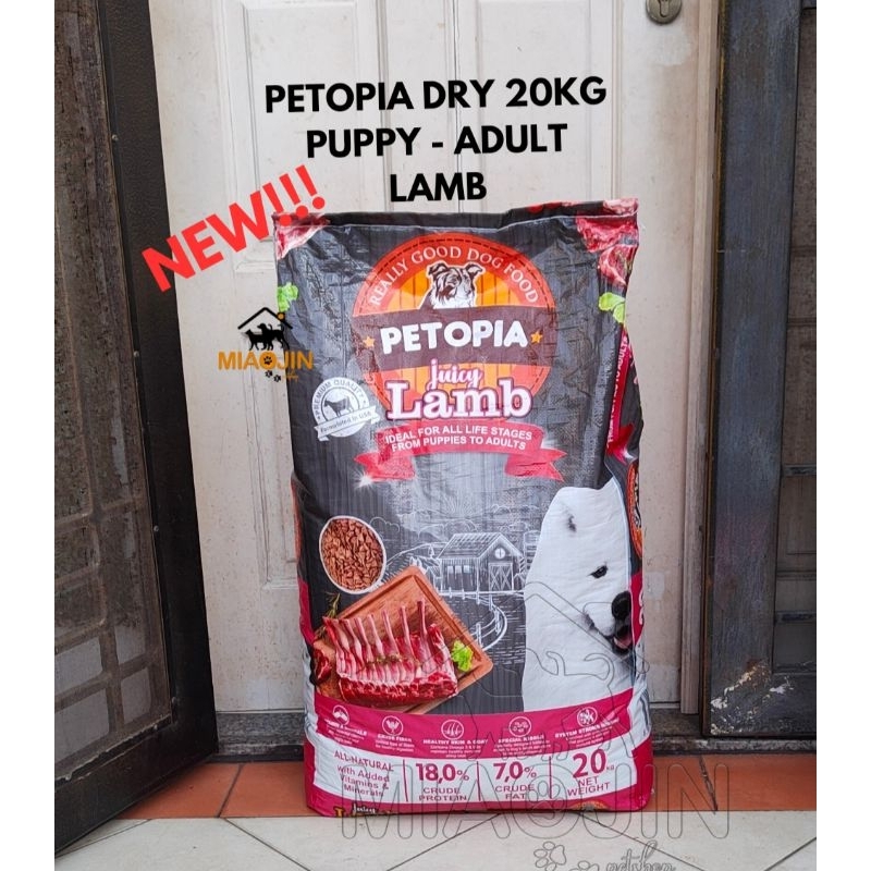 Jual PETOPIA Dry 20kg Lamb - Makanan Anjing Puppy Anak Premium Pakan ...