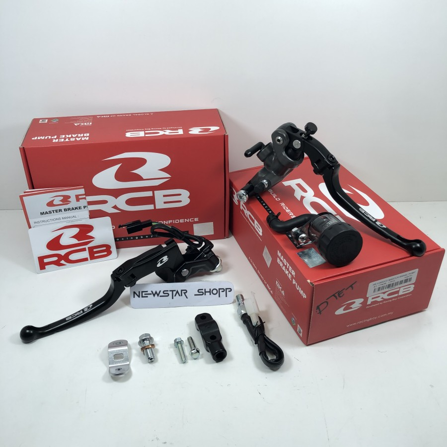 Jual master rem rcb s1 17mm long lever black set kanan kiri handle ...