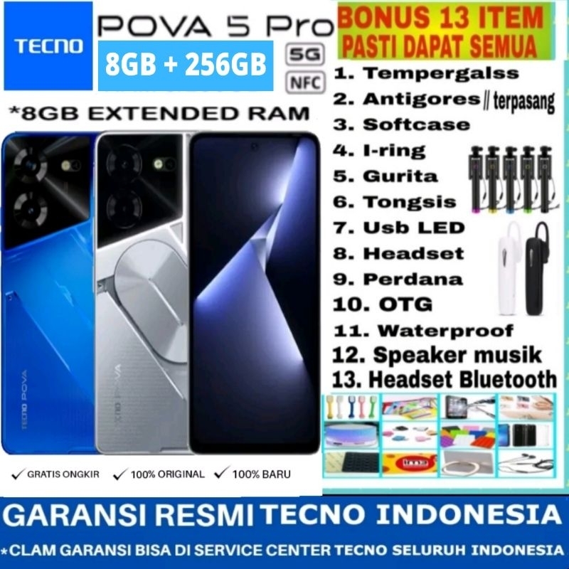 Jual TECNO POVA 5 PRO 5G & POVA 5 RAM 16GB {8GB + 8GB EXTENDED} ROM ...