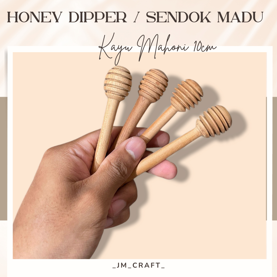 Jual [JM Craft] Honey Dipper / Sendok Madu Kayu Mahoni 10cm | Shopee ...
