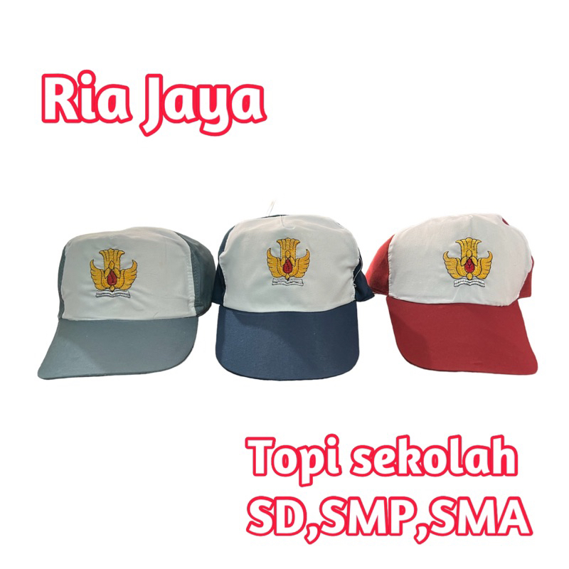 Jual Topi Sekolah SD SMP SMA Perekat Topi merah SD Topi SMP Biru Topi ...