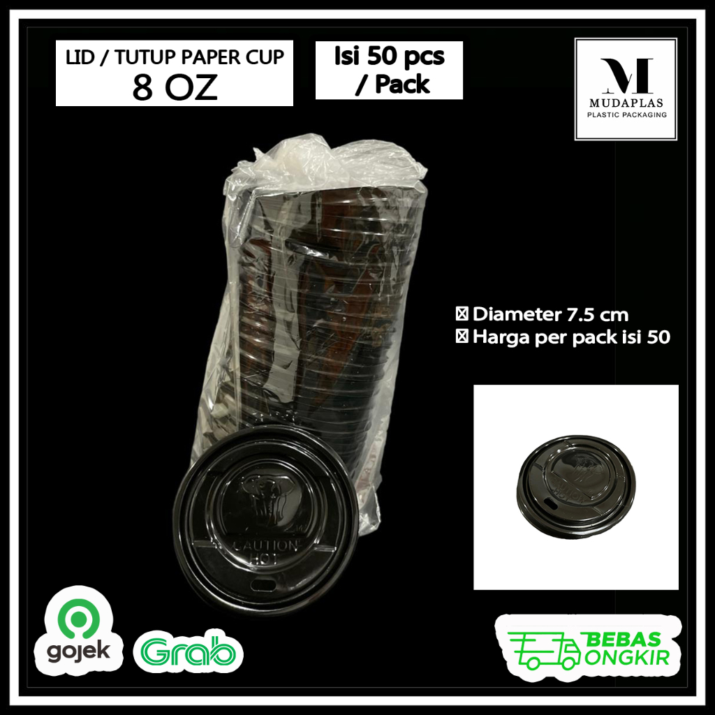 Jual Lid Tutup Paper Hot Cup 8 oz / Tutup Gelas Kertas 8 oz isi 50 pcs | Shopee Indonesia