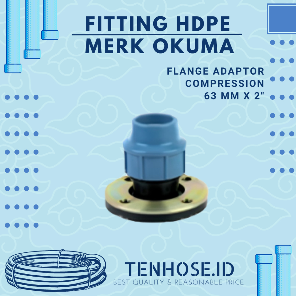 Jual Fitting HDPE Flange Adaptor Compression Merk OKUMA Ukuran 63 MM × ...