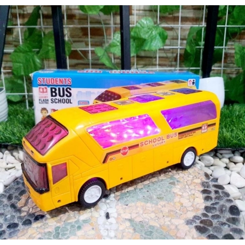Jual Mainan School Bus Baterai - Mobil Bis Sekolah Anak Batre Edukatif ...