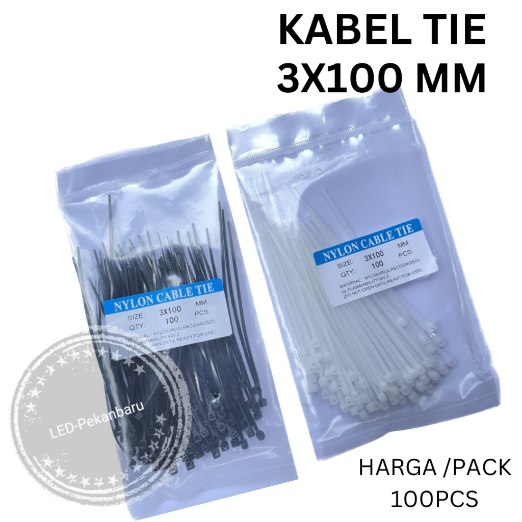Jual KABEL TIES / TIE / TIS PANJANG 10CM LEBAR 3MM 3X100 MM PUTIH ...
