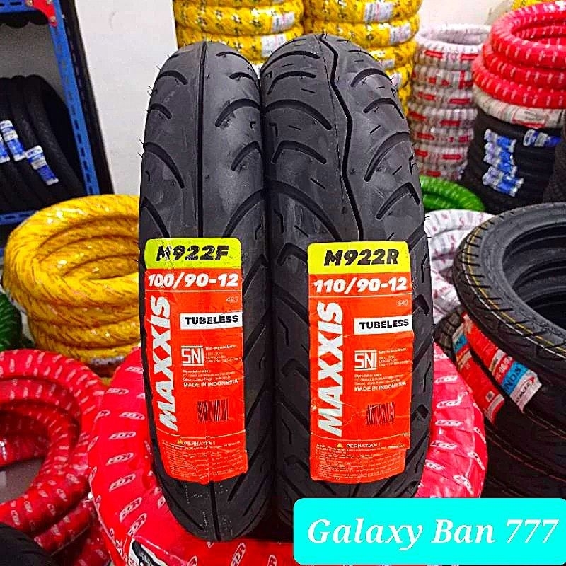 Jual Paket Ban Maxxis M922 100/90-12 & 110/90-12 Tubeless Ban Depan ...