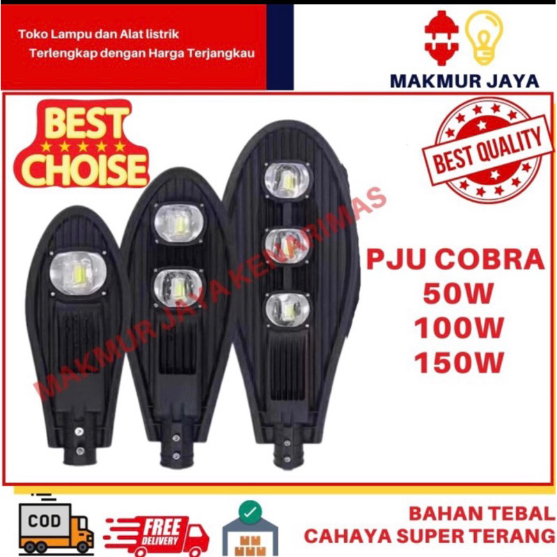 Jual Lampu Pju Cobra 50w 100w 150w 200w Watt Led 220v Lampu Jalan Led