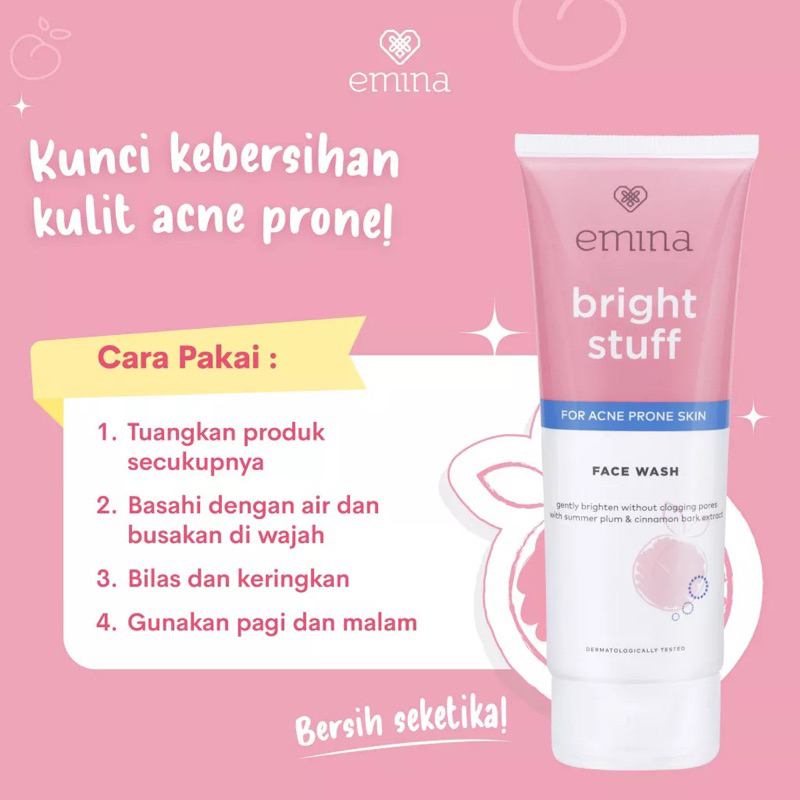 Jual EMINA FACIAL WASH FOR ACNE PRONE SKIN 100ml | Shopee Indonesia