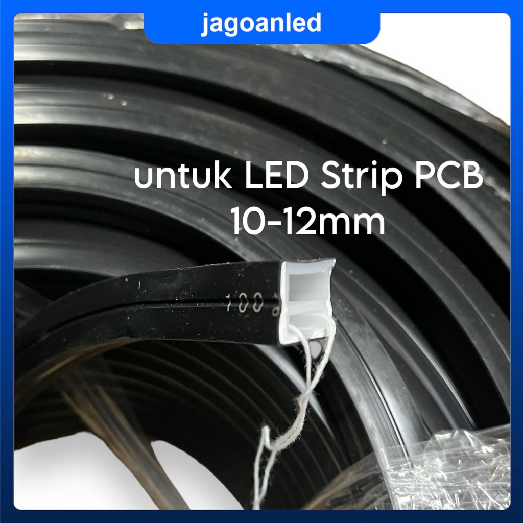 Jual Selang LED Hitam Karet Silicone Tube 16x16mm Pelindung LED Strip ...