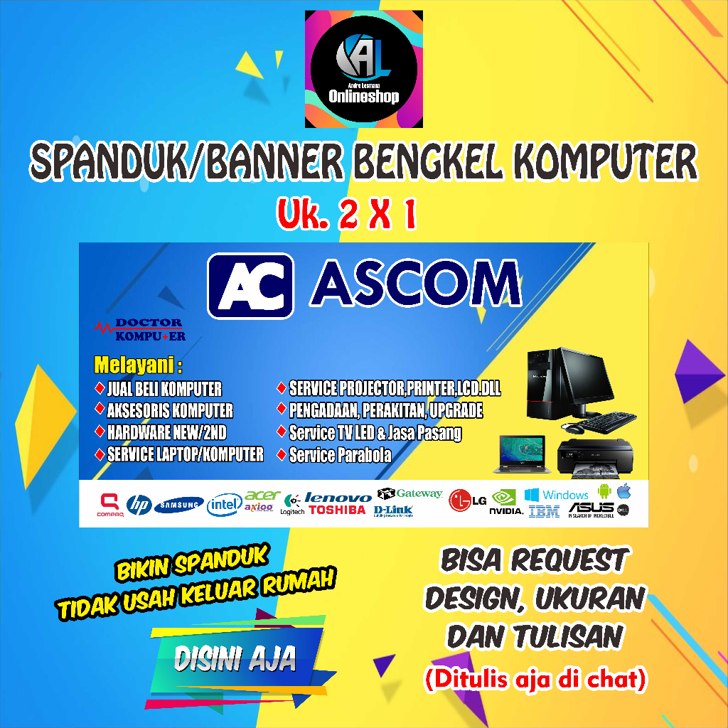 Jual Spanduk Banner Bengkel Komputer, Jual Beli Komputer Dll | Shopee ...