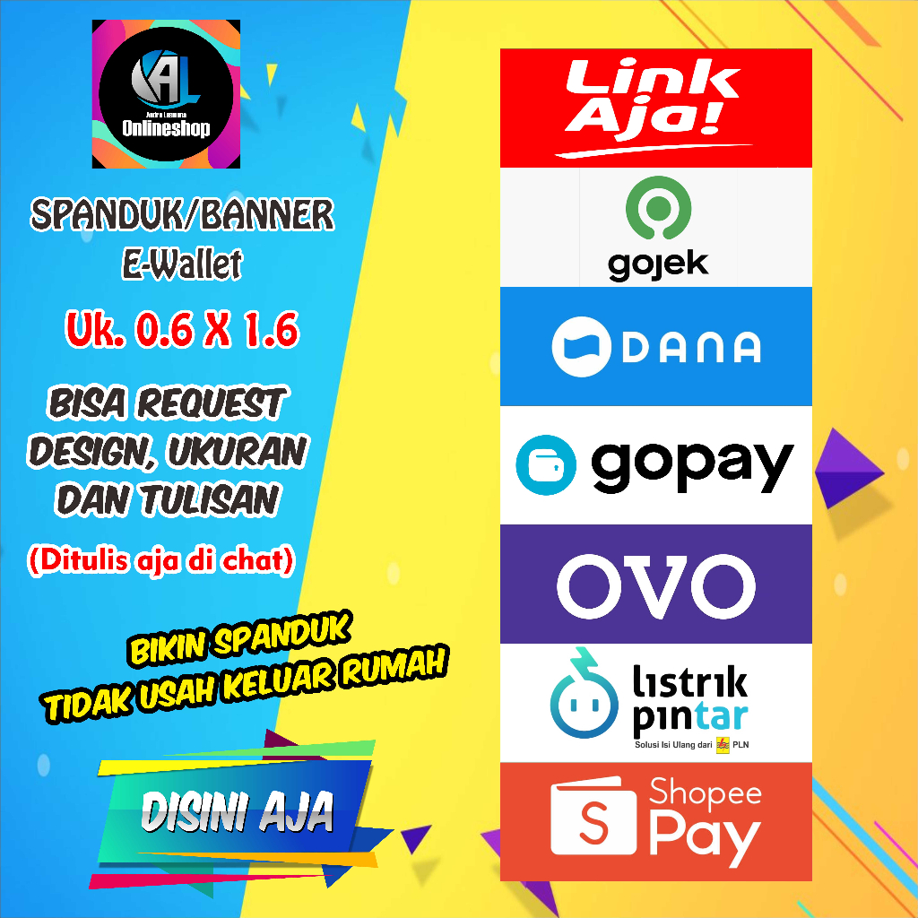 Jual Spanduk Banner Top Up E Wallet | Shopee Indonesia