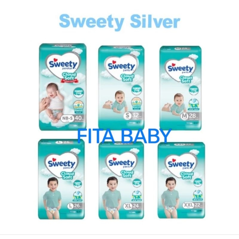 Jual ( 1 Pack ) Sweety silver pants NB-S40, S38, M28, L26, XL24, XXL22 ...