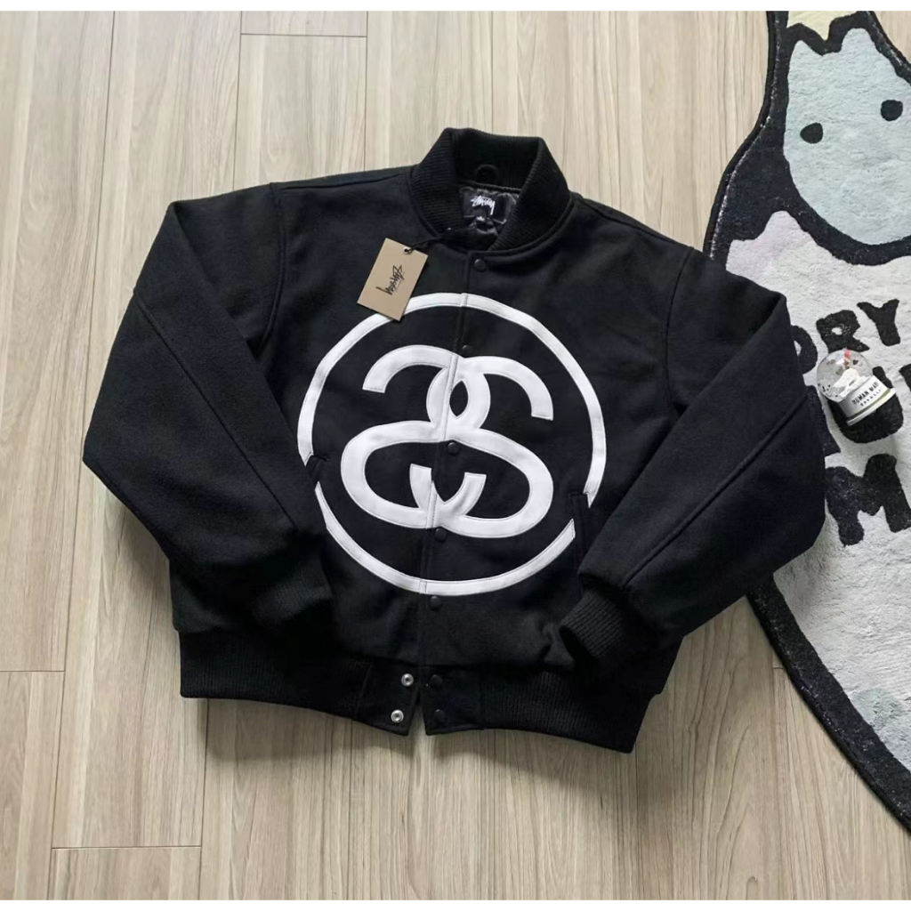 Jual STUSSY LINK VARSITY BALCK JACKET | Shopee Indonesia