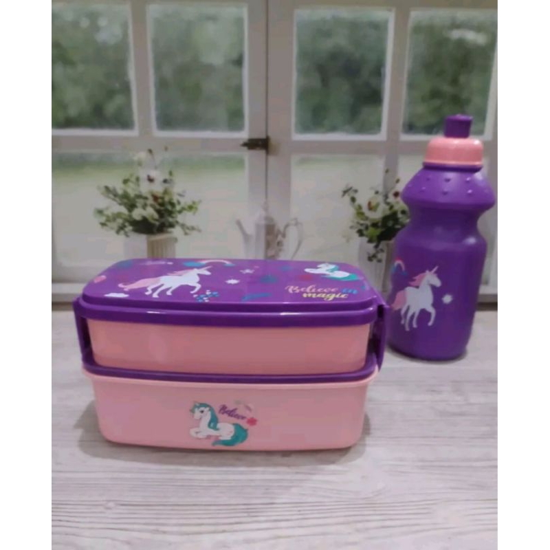 Jual Set tempat makan 2 tingkat#tempat makan & botol anak space Galaxi#tempatmakanviral | Shopee ...