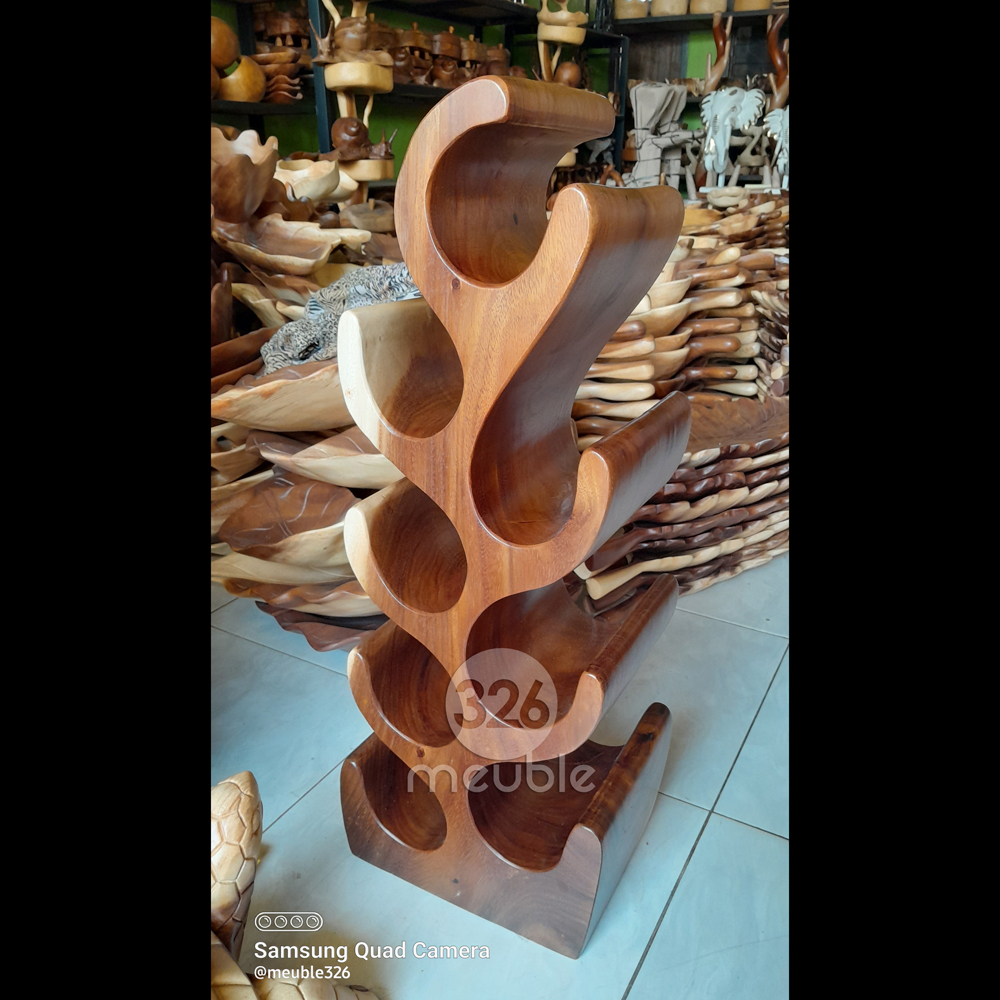 Jual Rak Botol Kayu Isi 8 - Solid Wine Rack - Rak Botol Trembesi ...