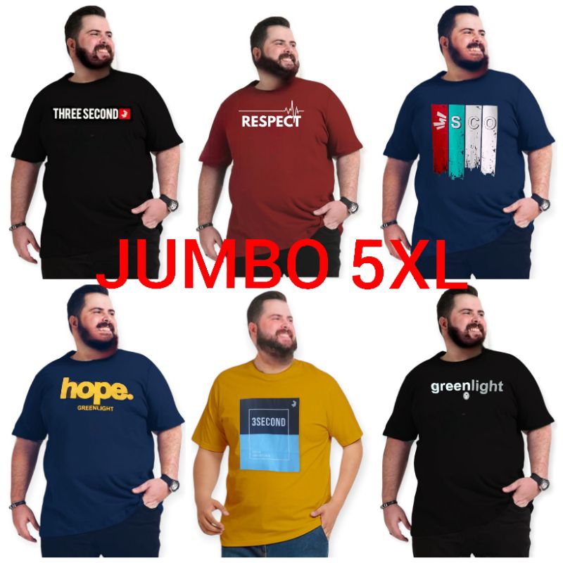 Jual kaos jumbo 5xl pria big size baju ukuran besar oversize | Shopee ...