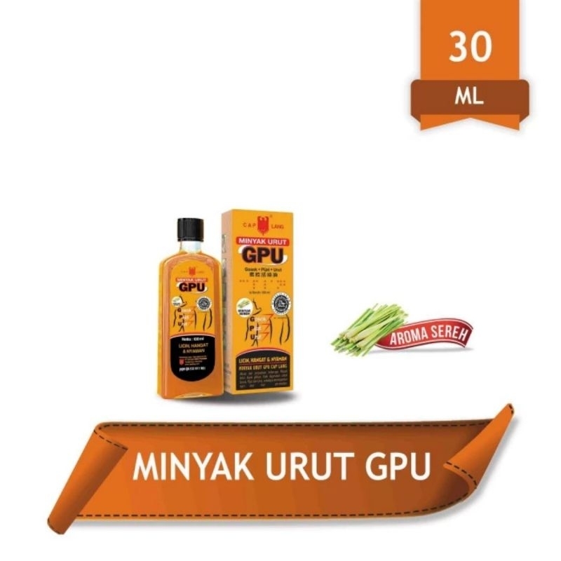 Jual Cap Lang Minyak URUT GPU Sereh 30ml & 60ml | Shopee Indonesia
