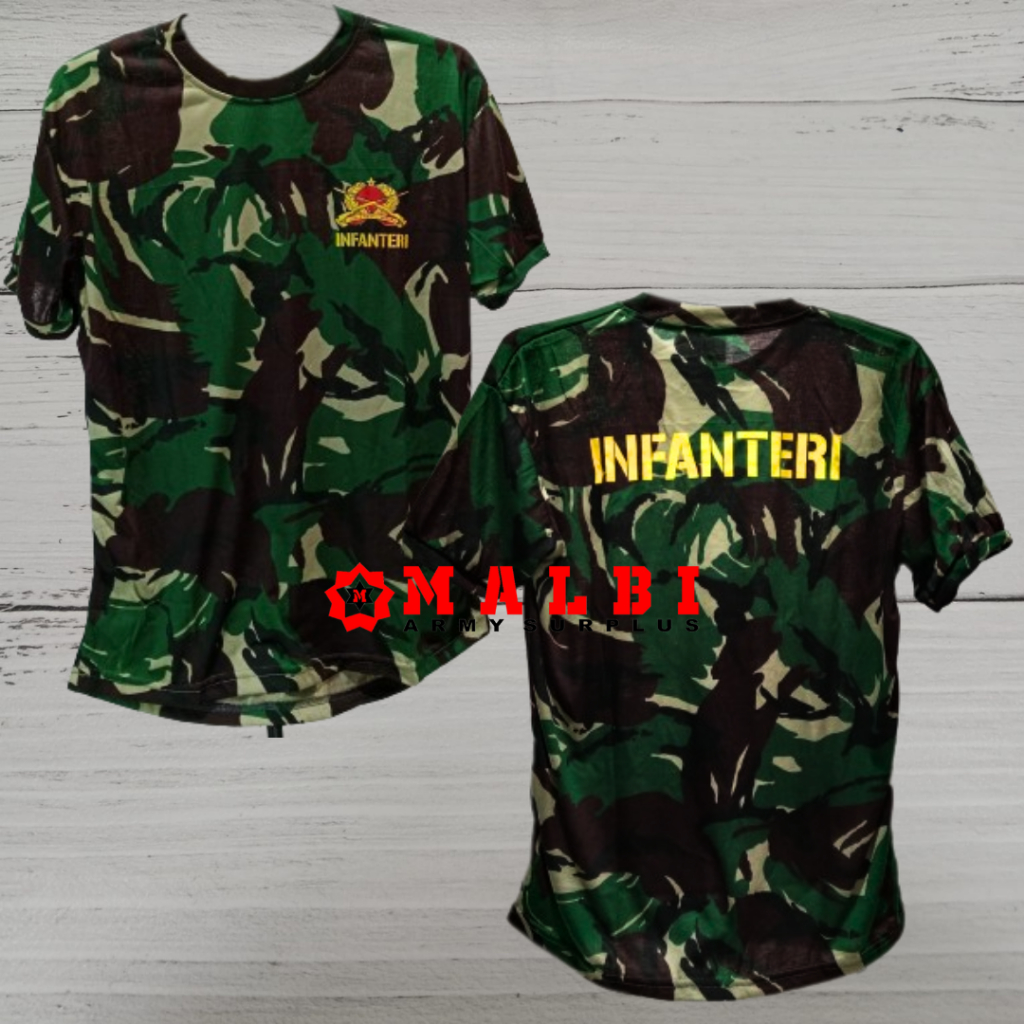 Jual Kaos Loreng Malvinas TNI Logo INFANTERI Lengan Pendek Dalaman Loreng | Shopee Indonesia