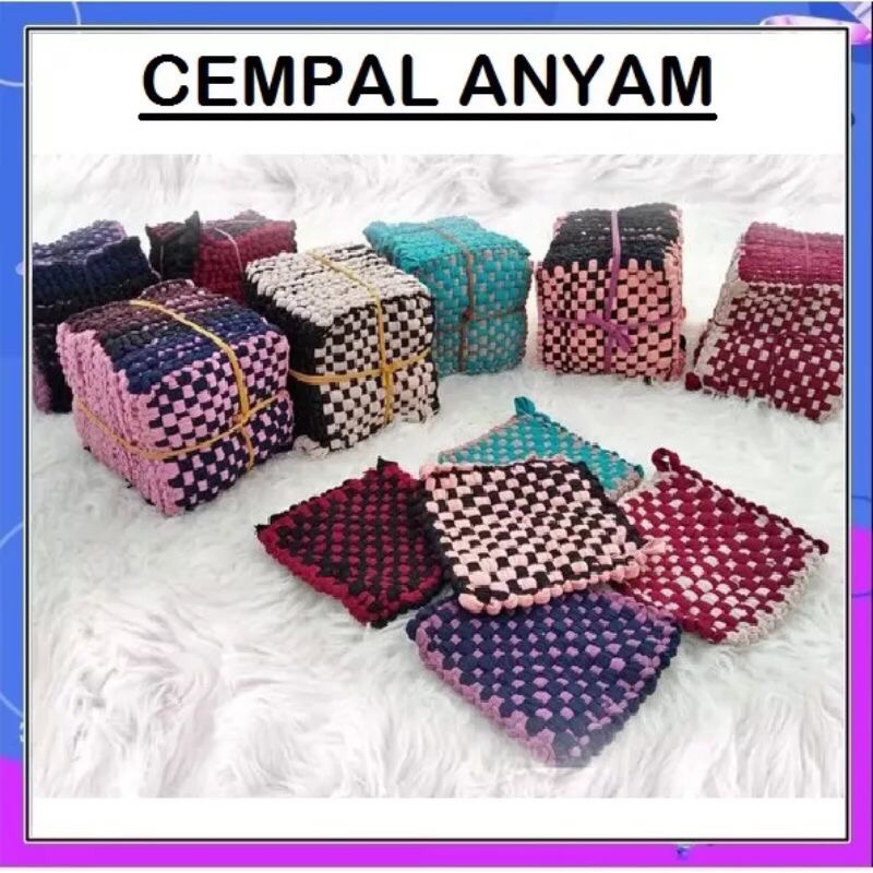 Jual Cempal anyam bahan kain majun ukuran 15x15 cm | Shopee Indonesia