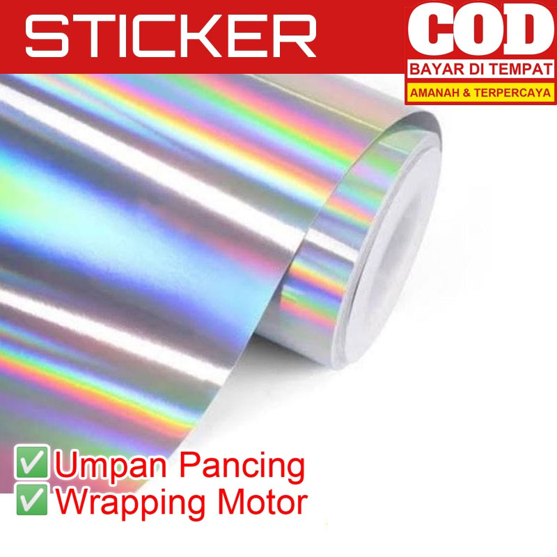 Jual Stiker Hologram Pelangi Maxdecal Lentur Wrapping Motor Helm Umpan ...