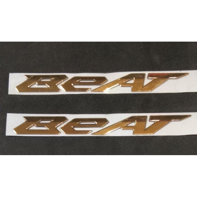 Jual 1 set logo emblem beat 3d kiri kanan gold | Shopee Indonesia