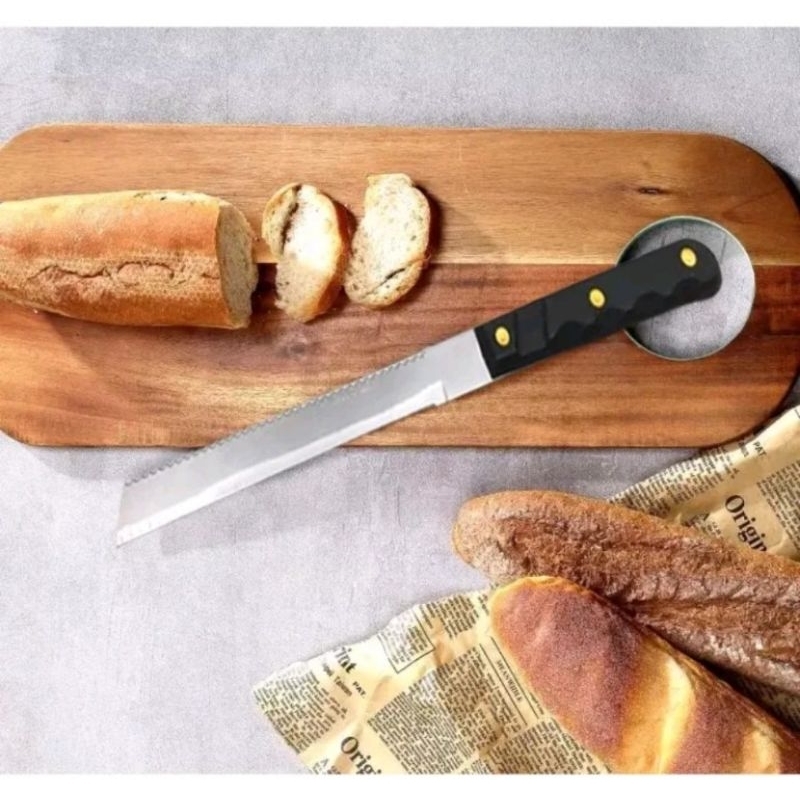Jual Bread Knife Pisau Panjang 2 Sisi Pisau Roti Stainless | Shopee ...