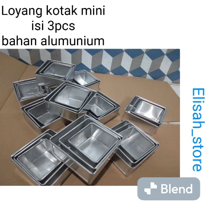 Jual Loyang kue kotak mini 1set 3pcs | Shopee Indonesia