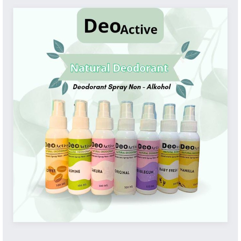 Jual Natural Deodorant Spray 100ml Deo active Deodorant Tawas Cair ...