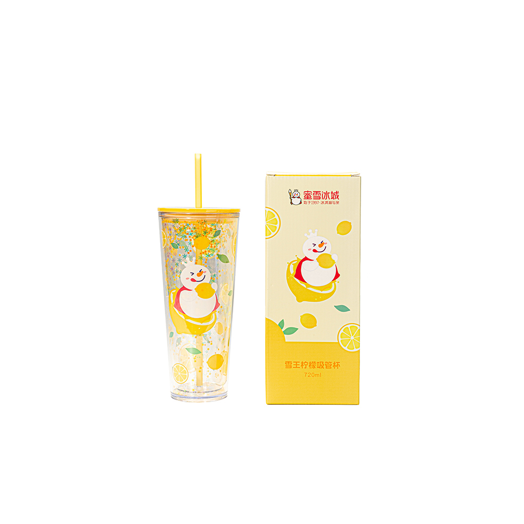 Jual Botol Tumbler Mixue Snow King Lemon Straw Cup 800ML | Shopee Indonesia
