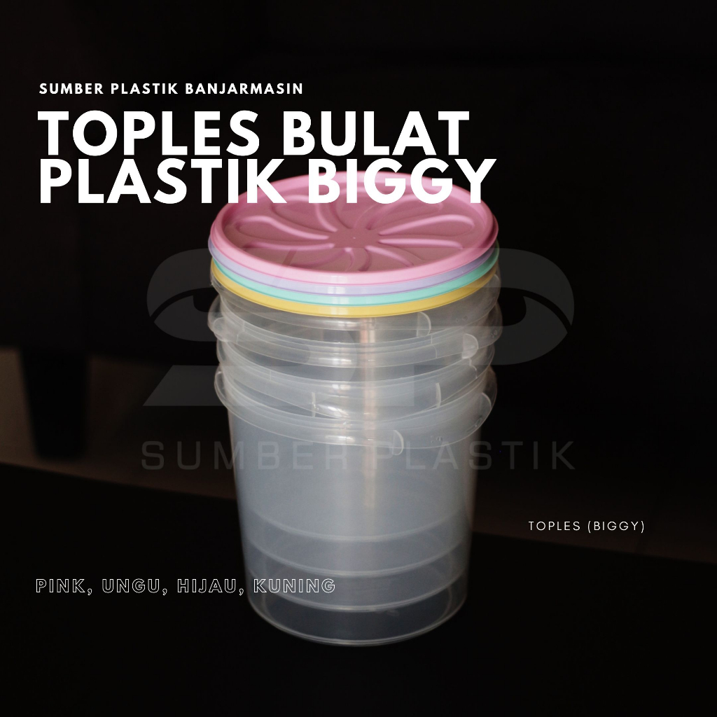 Jual Toples 5 10 16 Liter Biggy Bygy Plastik Warna Toples Kerupuk Krupuk Peyek Sealware (Satuan ...