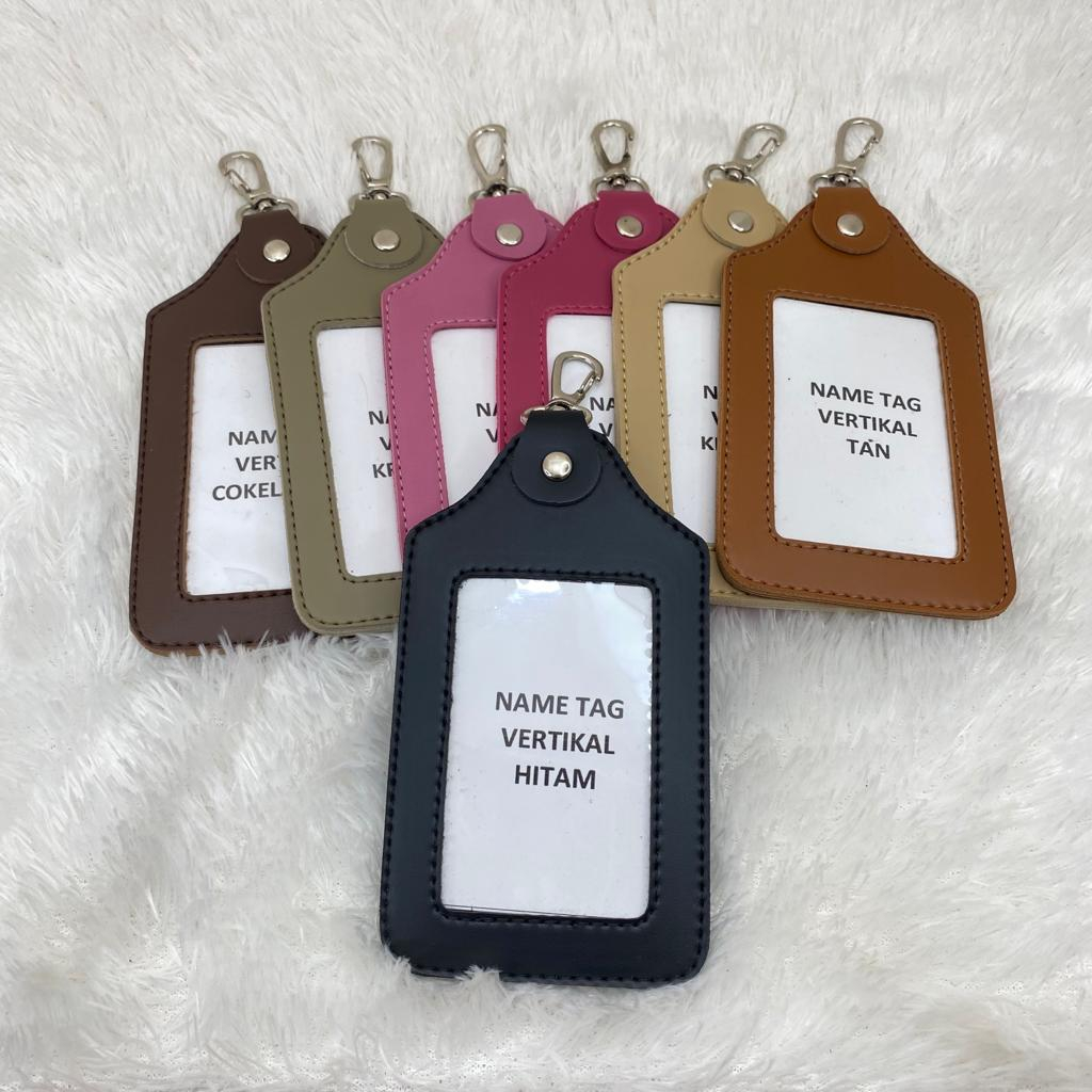 Jual NAME TAG KULIT ID CARD HOLDER KULIT ID CARD GANTUNGAN NAMA ...