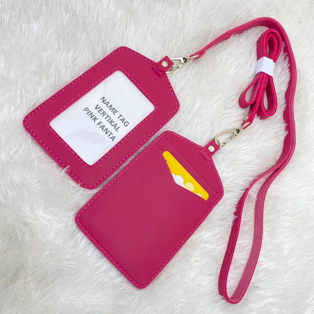 Jual NAME TAG KULIT GANTUNGAN ID CARD LANYARD KULIT ID CARD HOLDER ...