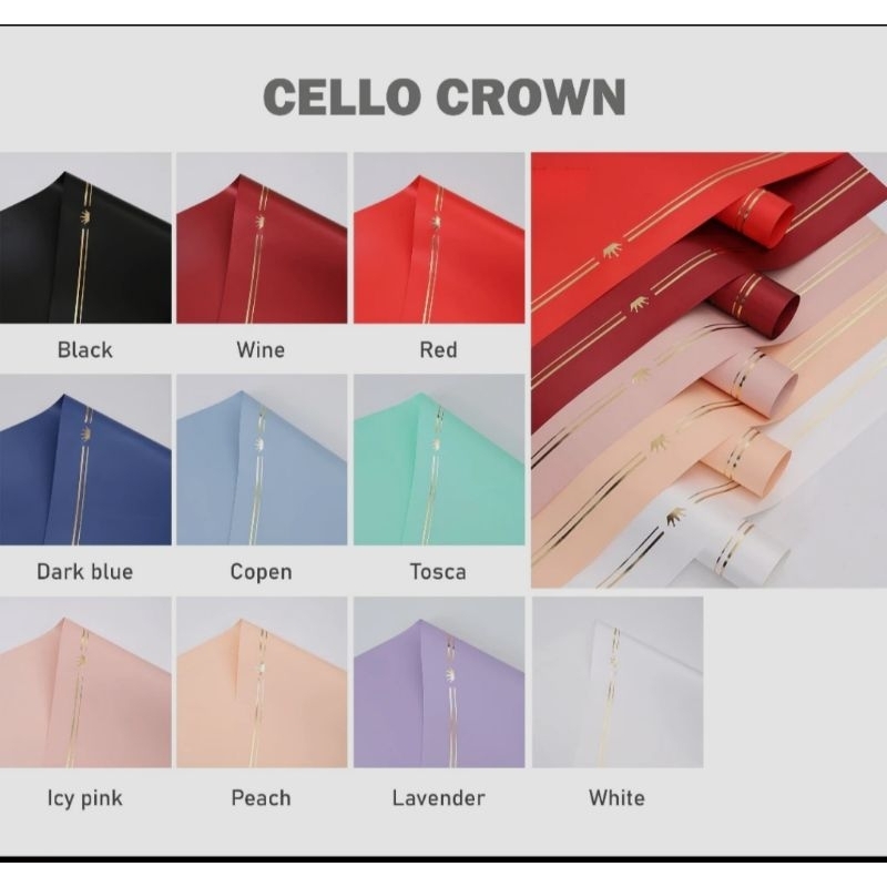 Jual Cello crown / kertas buket motif terbaru / kertas cellophane motif ...