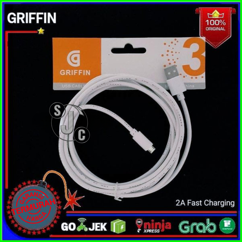 Jual Kabel Data Griffin Micro USB 3 Meter Fast Charging 3M asli ...