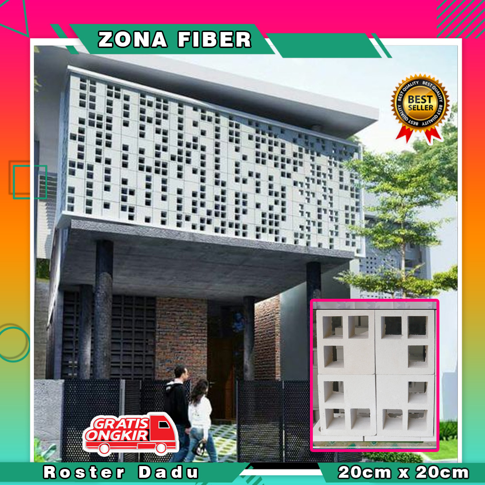 Jual VIRAL Cetakan Roster Fiber Minimalis Dadu 20 x 20 Tebal 10 cm ...