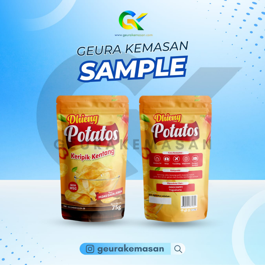 Jual contoh kemasan standing pouch custom 16x24 | Shopee Indonesia