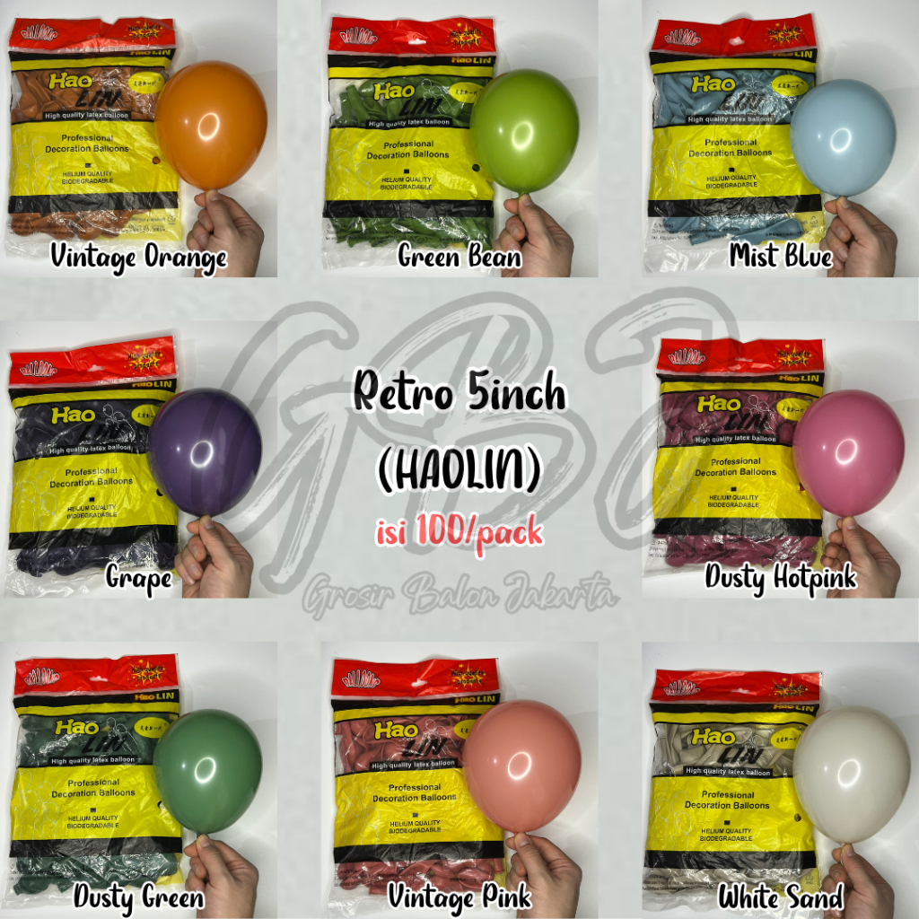 Jual (GROSIR) Balon RETRO TEBAL Latex - 5 inch - 100pcs [HAOLIN & ZEXIN ...
