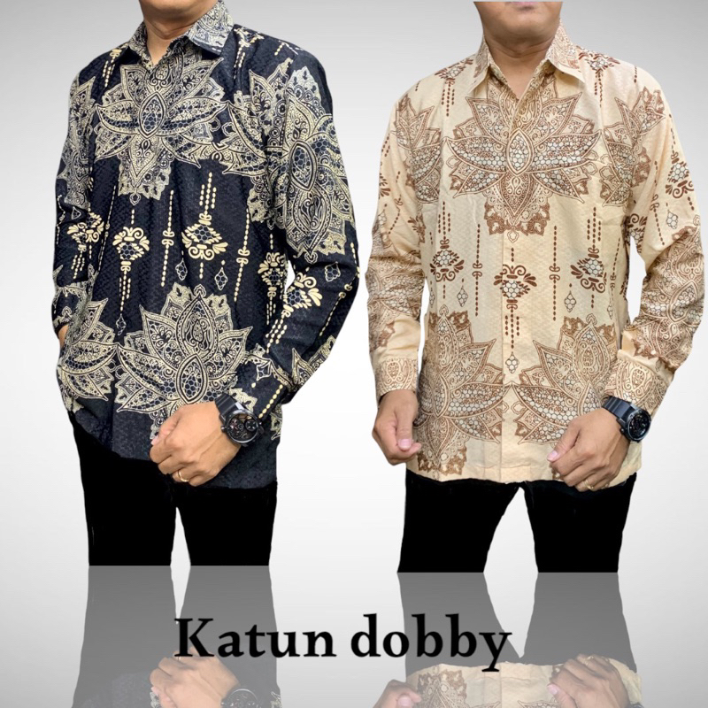 Jual KATUN DOBBY,Batik pria lengan panjang dan lengan pendek bahan ...