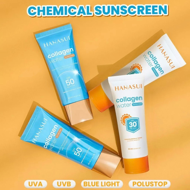 Jual Hanasui Collagen Water Sunscreen SPF 50 PA++ SPF 30 PA ...