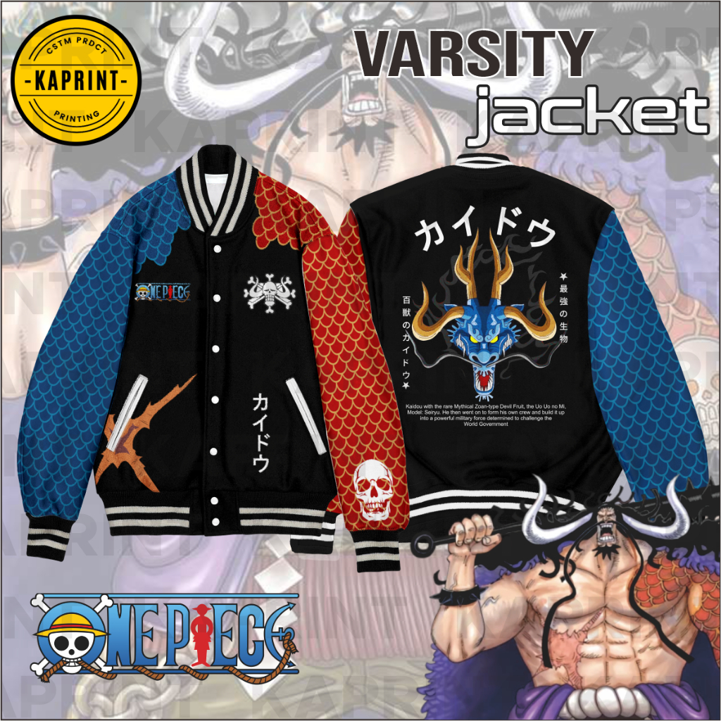 Jual JACKET / JAKET VARSITY BASEBALL ANIME ONE PIECE KAIDO SERRIES ...