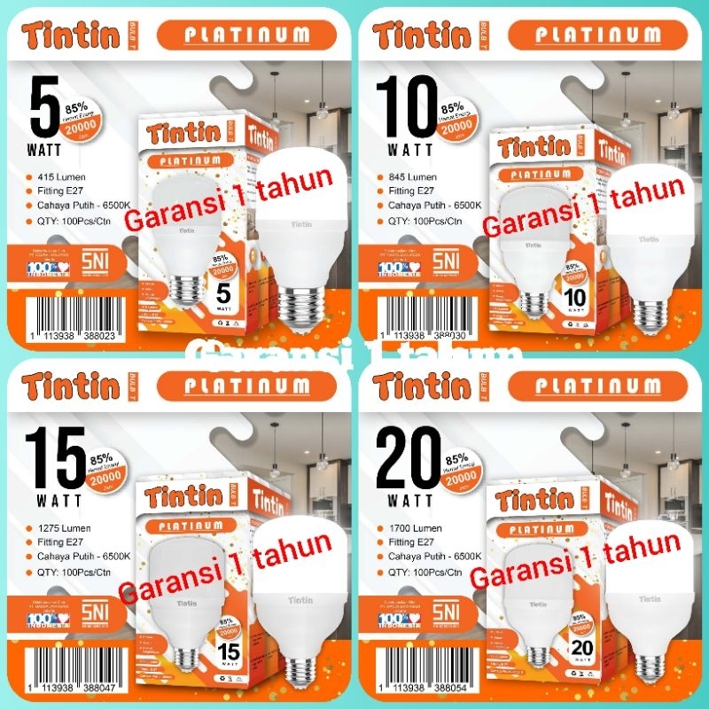 Jual Lampu LED Bulb T Tin Tin Tintin PLATINUM 5watt 10watt 15watt ...